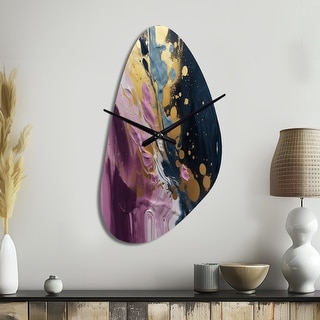 Purple And Blue Movements In Paint III - Abstract Painting Wall Clocks ...