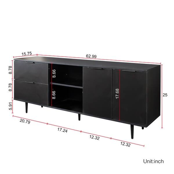 3 storage and 2 open shelves Wood TV Bench Table TV Console TV Cabinet ...