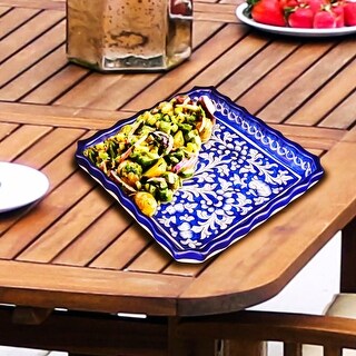 Blue Pottery - Square Plate / Server - H3*L22*W22 - Bed Bath & Beyond ...