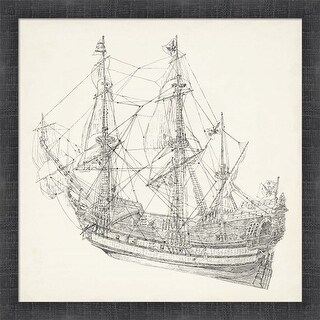 Richard Foust 'Antique Ship Sketch I' Framed Art - Bed Bath & Beyond ...