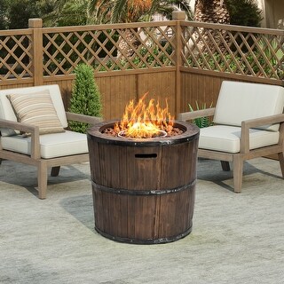 Modern Concrete Round Propane Gas Fire Pit Wine Barrel Fire Pit - Bed ...