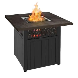 Four Seasons Courtyard Dual Heat 41,000 BTU Square Gas Fire Pit with ...