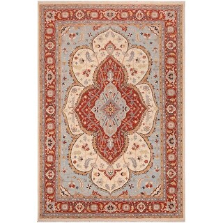 Tribal Heriz Ziegler Rudolf Beige Rust Hand-knotted Rug - 10'1" x 13'11 ...
