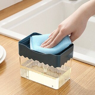 Kitchen Soap Dishwashing Detergent Press Dispenser Sponge Cleaning Pad ...