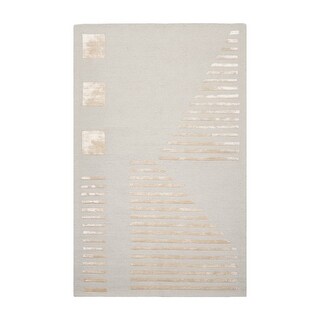 Hand Tufted Hand Made 100% Wool Modern Oriental Area Rug Tone On Tone ...