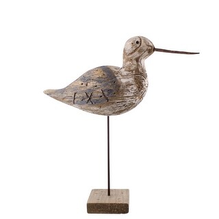 Wooden Seagull Decor with Stable Base, Brown and White - Bed Bath ...