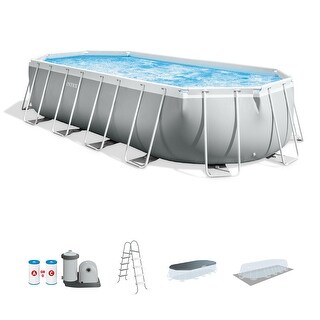 Intex 26797EH 20' x 10' x 48" Prism Frame Oval Above Ground Swimming ...