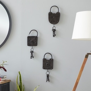 Antique Black Metal Hanging Key Racks (Set of 3) - Bed Bath & Beyond ...