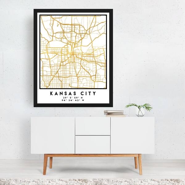 Kansas City Missouri Kansas City Street Map Maps Art Print/Poster - Bed ...
