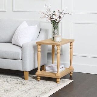 Abbott Wood Side Table, Light Oak - Light Oak - Bed Bath & Beyond ...