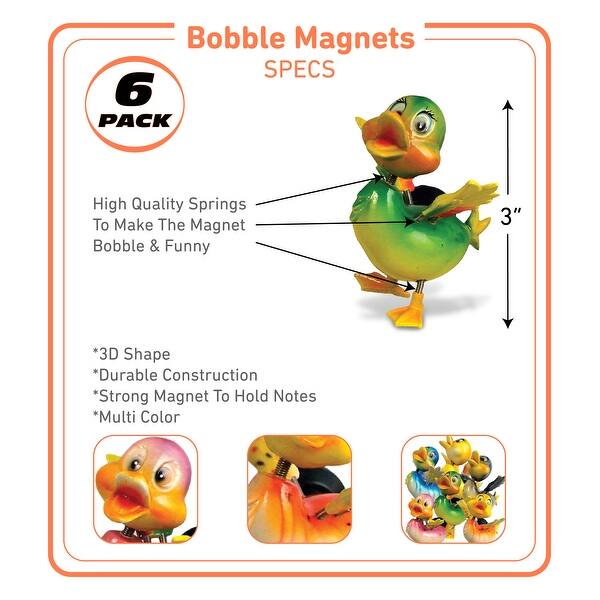 CoTa Global Duck Refrigerator Bobble Magnets Set of 6 - Multicolor ...
