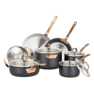 Viking Multi-Ply 3-Ply Black and Copper 11-Piece Cookware Set - Bed ...