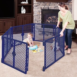 Superyard Classic Portable Indoor-Outdoor 6-Panel Play Yard - Blue ...