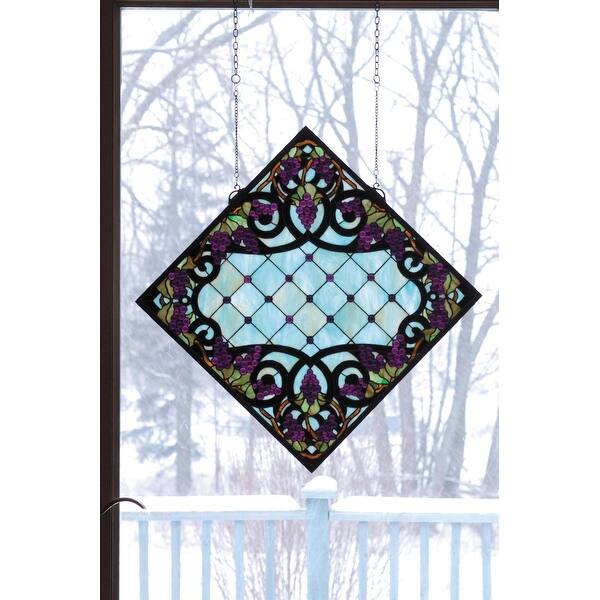 Meyda Tiffany Stained Glass Tiffany Window from the Spiral Grape - Bed ...