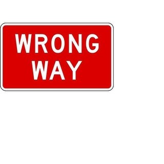 Lyle Wrong Way Traffic Sign,24" x 36" R5-1A-36HA - 1 Each - Bed Bath ...