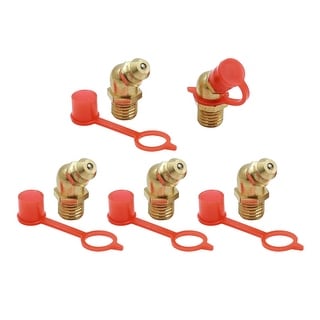 Brass Hydraulic Grease Nipple Fittings 45 Degree Angled W/ Dust Cap - 5 ...