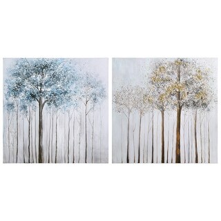 Winter Forest 1&2 Textured Metallic Hand Painted Wall Art by Martin ...