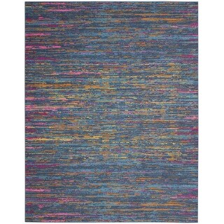 8' x 10' Blue Distressed Striations Area Rug - 3'6" - Bed Bath & Beyond ...
