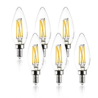 Light Society Set of 6 Arden C32 Clear LED Filament Light Bulbs - Bed ...