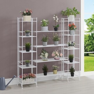 Xtra Storage 5 Tier Folding Metal Shelves with Set of 4 Deluxe ...