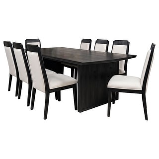 Brookmead 9-piece Extension Leaf Dining Table Set Black - Bed Bath ...