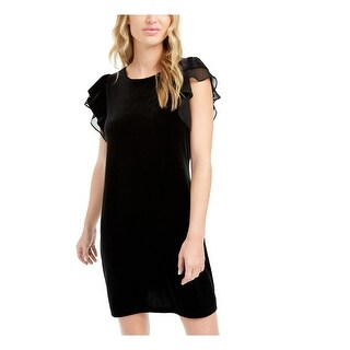Maison Jules Women's Velvet Flutter Sleeves Party Dress Black Size Medium - Bed Bath & Beyond ...