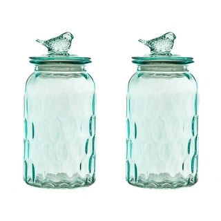 10 Strawberry Street Textured Glass Spring Canisters, Set of 2 - Bed ...