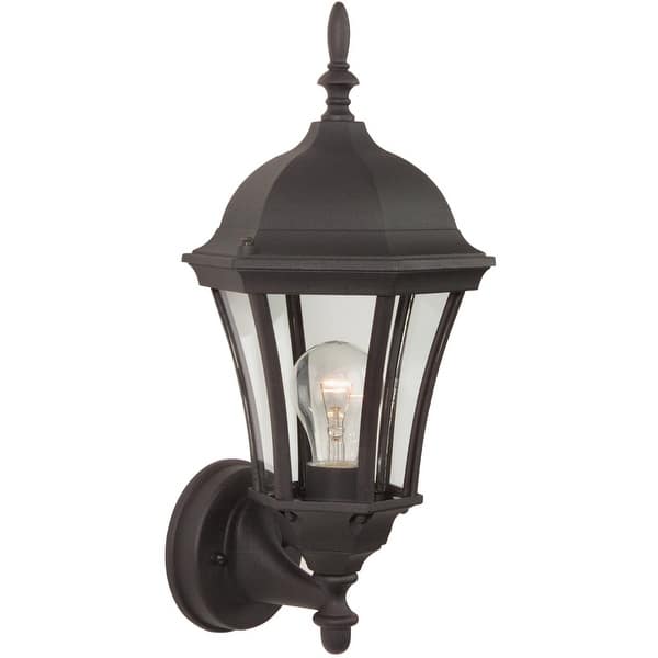 Craftmade Curved Glass Cast Outdoor Wall Mount - Textured Black - Bed ...