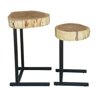 A&B Home Elliot Wood Nesting Tables - Set of 2 - Black/Brown - Bed Bath & Beyond - 37060711