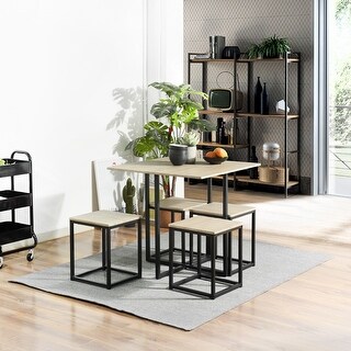 Modern Style 5 Piece Dining Set, Small Space Kitchens Sets with 4 ...
