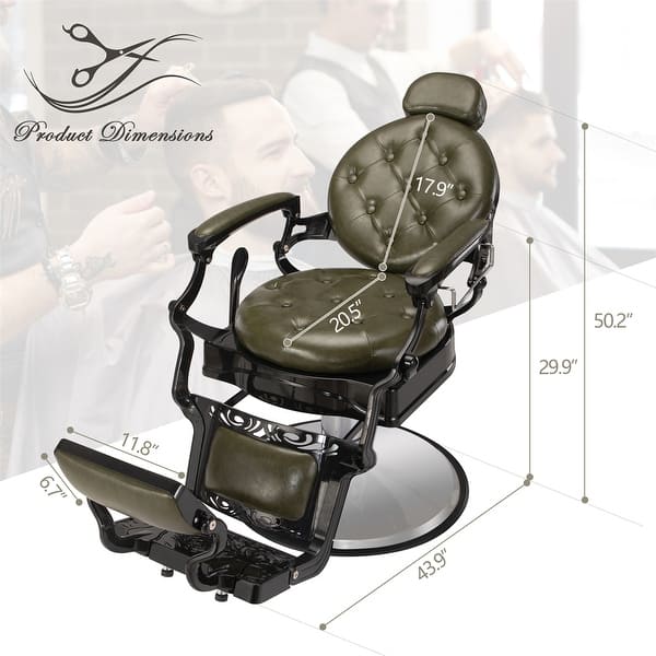 Retro Leather Haircut Chair with Adjustable Pedal - N/A - Bed Bath ...