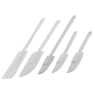 Kitchen Plastic Handle Rubble Scraper Angled Cake Icing Spatula White 5 ...