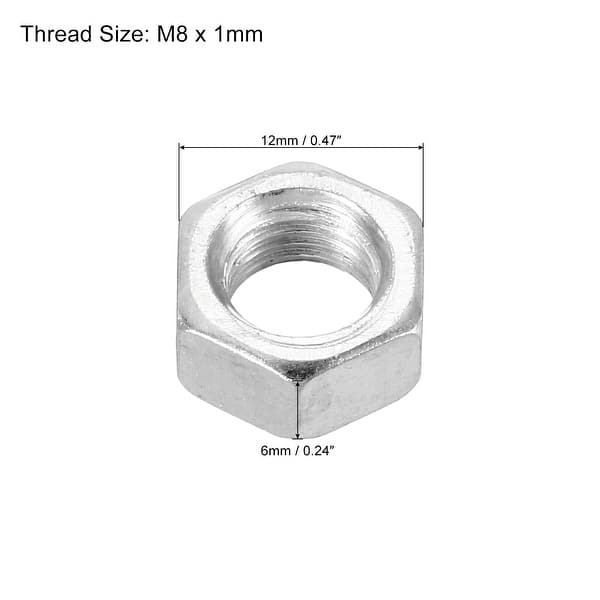 30pcs M8x1.0 Steel Hex Nuts Hardware Nuts Screw Bolt Fasteners 6mm High ...