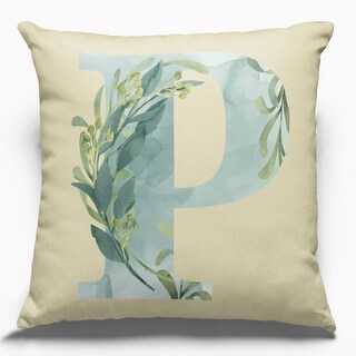 Cotton Canvas Pillow Case Letter P 18 x 18 - Bed Bath & Beyond - 33114848