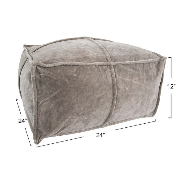 Square Cotton Velvet Pouf Seat - Bed Bath & Beyond - 31638203