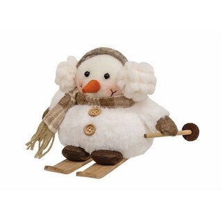 Cozy Cream Snowman Skier - 5.50" High - Bed Bath & Beyond - 38979291