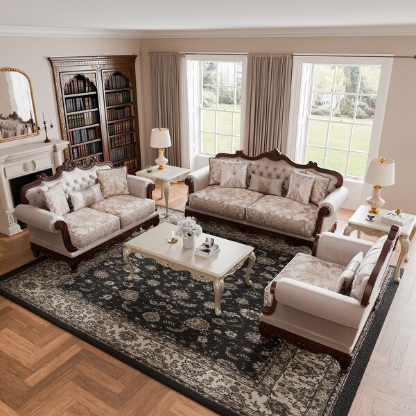 Furniture of America Clarissa Traditional 3-Seater Sofa with Button ...