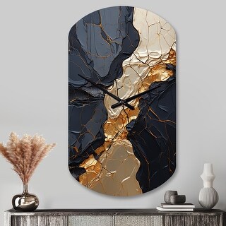 Minimalism Chrome Gold And Black Potteries II - Abstract Spirals Large ...