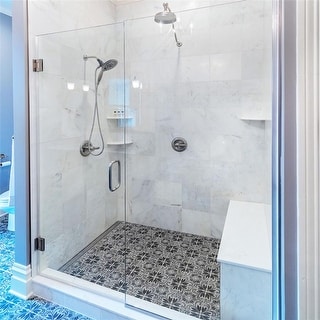 Merola Tile Costa Cendra Decor Dahlia 7-3/4" x 7-3/4" Ceramic Floor and ...