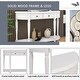 Retro Circular Curved Design Console Table with Open Style Shelf Solid ...