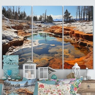 Designart "Geyser Geothermal Wonder Pastoral" Landscapes Wall Decor Set ...