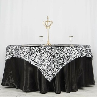 6 Pcs Leopard Table Overlays Safari Jungle 72" x 72" Black and White ...