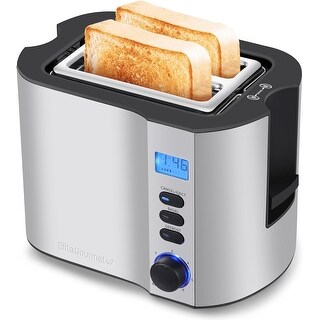 Extra Wide Slot 2-Slice Toaster, Built-in Warming Rack, Countdown Timer ...