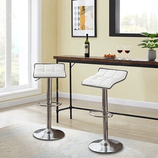 Backless Adjustable Tall Metal Base Swivel Bar Stools (Set of 2) - Bed ...
