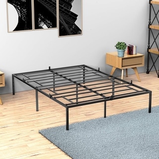 Metal Platform Bed Frame with Sturdy Steel Bed Slats - Bed Bath ...