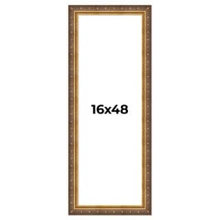 16x48 Frame Gold Real Wood Picture Frame inches Interior Frame Depth 1 ...