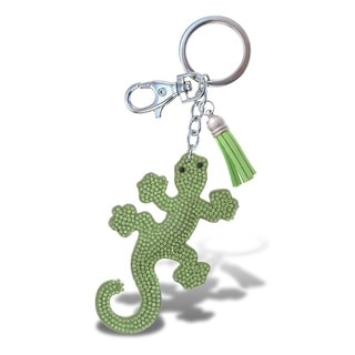 Aqua79 Gecko Keychain - Green Sparkling Rhinestones Charm with Tassel ...