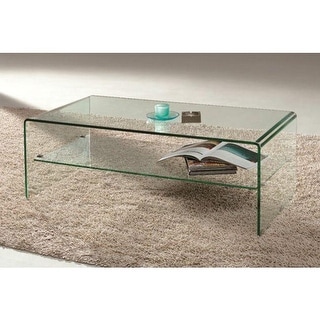 Waterfall Coffee Table with glass top shelf - Bed Bath & Beyond - 40234745