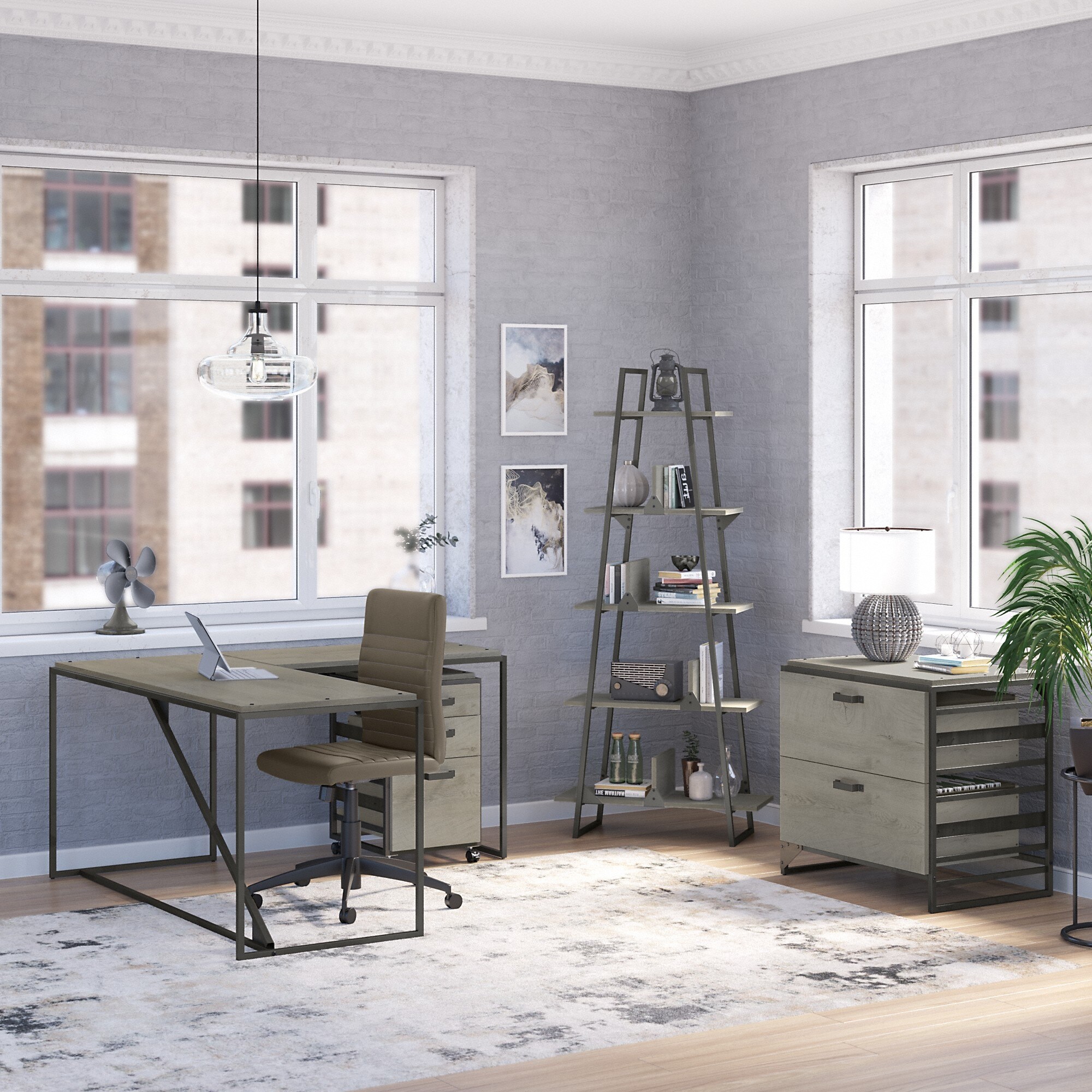L shaped desk and chair set store