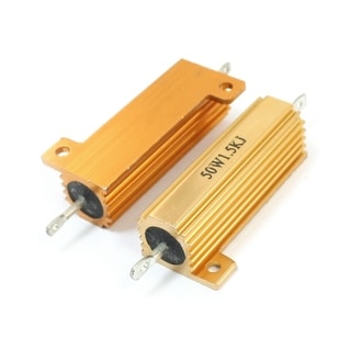 2x Lug Terminal Gold Tone Heatsink Aluminum Case Resistor 50W 1.5K Ohm ...